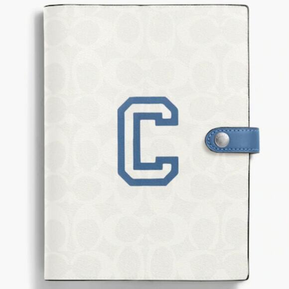Coach | Bags | Coach Varsity Notebook In Signature Canvas In Silver ...